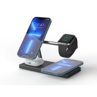 China 7 In 1 Fast Magnetic Wireless Charging Station Black And White Abs Material With Night Light 2W for sale