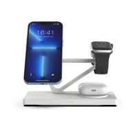 China 15W Magnetic Wireless Charger With Night Light ABS zinc Alloy Material for Phone Output 5W Airpods 2W in Black and White for sale