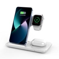 China Foldable 3 In 1 Wireless Charger Made Of Environmentally Friendly Plastic Pc with 8mm Charging Distance for sale