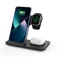 China Foldable 3 In 1 Wireless Charger Made Of Environmentally Friendly Plastic Pc with 8mm Charging Distance for sale
