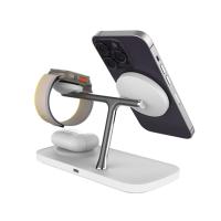 China White Magnetic Wireless Charger With 15w Fast Charging And Working Frequency Of 110-205khz for sale