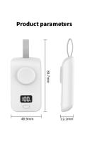 China 2500 MAh Type C Apple Magnetic Power Bank Black White Portable Apple Watch Charger for sale