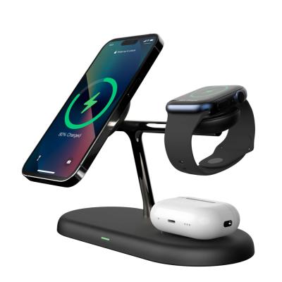 China T256 Magnetic Wireless Charger 3-in-1 Fast Charging Station Foldable Travel for iPhone 17/16/15/14/13 Watch Airpods for sale
