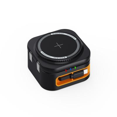 China High Conversion Efficiency Type-C Input Travel Wireless Charger with 9V-3A 12V-1.5A Input Voltage and 3W Earbuds Output for sale