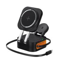 China High Conversion Efficiency Type-C Input Travel Wireless Charger with 9V-3A 12V-1.5A Input Voltage and 3W Earbuds Output for sale