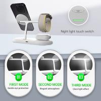 China All In 1 Magnetic Wireless Charger T256 15W/10W/7.5W/5W Three Postion Support Fast Charge With Nightlight for sale