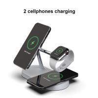 China Industrial Magnetic Wireless Charger T268 Portable desktop Charger With Night light Three charging positions for sale