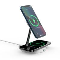 China T269 15W Intelligent Wireless Charger Dual 15W Output With Night Light Zinc Alloy Fast Charger for sale