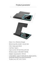 China 3-In 1 Wireless Fast Charger Apple/Samsung 15W/10W Foldable Xharger Support Apple Watch With The Night Light for sale
