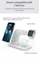 China 3-In 1 Wireless Fast Charger Apple/Samsung 15W/10W Stand Charger Support Apple Watch  QiI Chargering Protocol Standard Charger for sale