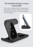 China 3-In 1 Wireless Fast Charger Apple/Samsung 15W/10W Stand Charger Support Apple Watch  QiI Chargering Protocol Standard Charger for sale