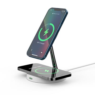 China T269C Wireless Fast Charger With Night Light And ABS Zinc Alloy Support For Apple And Samsung Cell Phone Bracket for sale