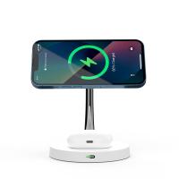 China T269C Wireless Fast Charger With Night Light And ABS Zinc Alloy Support For Apple And Samsung Cell Phone Bracket for sale