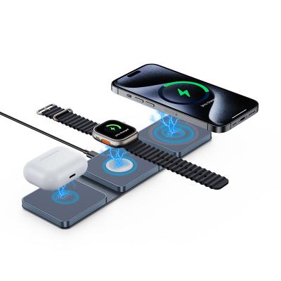 China 2025 New 3 In 1 Wireless Fast Charger Mobile Phone Foldable Support Apple And Samsung Charging for sale