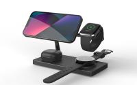 China T218 Multi-functional Wireless Fast Charger Apple And Samsung Phones Charger 15W 10W 7.5W 5W Charger With NIght Liaght ABS Charger for sale