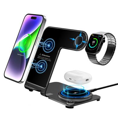 China Y91 2025 3 in 1 Portable Wireless Fast Charger Stand Type-C Power Supply 2.5W Output Power Aluminum Alloy for sale