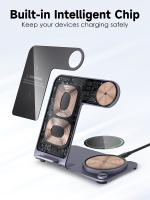 China Y91 2025 3 in 1 Portable Wireless Fast Charger Stand Type-C Power Supply 2.5W Output Power Aluminum Alloy for sale