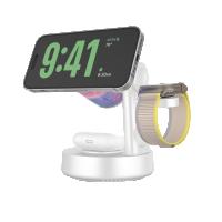China Qi2.2 All in one Wireless charger Cell Phone Stand with Bluetooth Speaker, Colorful LED Lights for sale