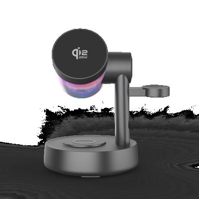 China Qi2.2 5 in 1 Magnetic Wireless Charging Station with Bluetooth Speaker for iPhone, Android Phone, Apple Watch, AirPods for sale