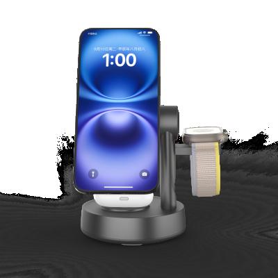 China Qi2.2 3 in 1 Charging Station for Apple with Bluetooth Speaker, 15W Fast Magnetic Wireless Charger Station with Night Light for sale