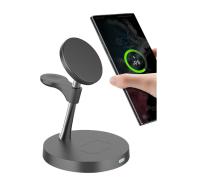 China 3-in-1 Magnetic Wireless Charger with 15W Fast Charging Portable Travel Charger Supports iPhone 12/13/14/15/16 and Qi Standard for sale