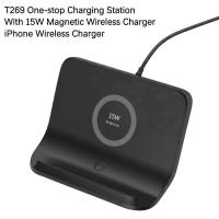 China All In One Wireless Charger with 15W Magnetic Charging Built-in Phone Stand and ABS Zinc Alloy for iPhone 12-16 for sale
