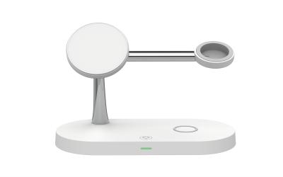 China Customized 3-in-1 Magnetic Wireless Charger with 15W Fast Charging and ABS Material for sale