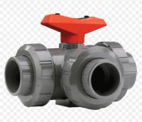 China +GF+ 343T Type PVC-U/EPDM RP Threaded 3-Way Ball Valve RP1/2