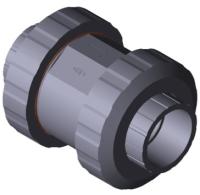 China GF 360 Series PVC-U/EPDM JISd63 DN50 Double Union Ball Check Valve – Corrosion-Resistant Industrial Solution with EPDM Seals for sale