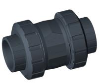 China GF 360 Series PVC-U/EPDM JISd63 DN50 Double Union Ball Check Valve – Corrosion-Resistant Industrial Solution with EPDM Seals for sale