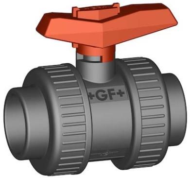 China GF 375 Union Ball Valve PVC-U/EPDM – GB Standard d63 & d75 Sizes – Corrosion-Resistant Industrial Fluid Control Solution for sale