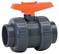 China GF 375 Union Ball Valve PVC-U/EPDM – GB Standard d63 & d75 Sizes – Corrosion-Resistant Industrial Fluid Control Solution for sale