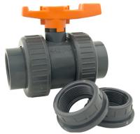 China +GF+ PVC-U/FPM 375 Manual Ball Valve – Double Union Solvent Weld Ends GB DN40d50 | Industrial-Grade PVC-U Valve with FPM Seals for Water/Chemical Systems Unique Model 375 for sale