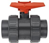 China +GF+ 375 Series PVC-U/FPM Manual Ball Valve - JIS d50 | Double Union Solvent Weld Ends | NSF 61 Certified for Water & Chemical Systems | Corrosion-Resistant Floating Ball Design for sale