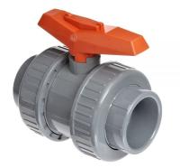 China +GF+ 375 Series PVC-U/FPM Manual Ball Valve - JIS d50 | Double Union Solvent Weld Ends | NSF 61 Certified for Water & Chemical Systems | Corrosion-Resistant Floating Ball Design for sale