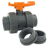 China +GF+ 375 Series PVC-U Ball Valve - JIS DN25 Ends | Corrosion-Resistant Industrial Fluid Control Valve with Double Union Design | Unique Model for Water/Chemical Systems for sale