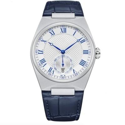 China Alloy Case Waterproof Quartz Watch Shock Proof Leather Strap Quartz Watch 40mm Dia for sale