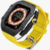China Silicone Rubber Strap Carbon Fibre Apple Watch Case Luxury Heat Resistant for sale