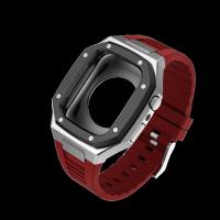 China Odm Iwatch Stainless Steel Case 45mm 44mm 41mm Silicone Strap Apple Watch Metal Case for sale