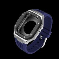 China Odm Iwatch Stainless Steel Case 45mm 44mm 41mm Silicone Strap Apple Watch Metal Case for sale