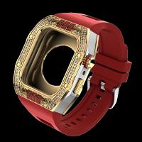 China Red Rubber Strap Carbon Fiber Watch Case 38mm High End Apple Watch Case for sale