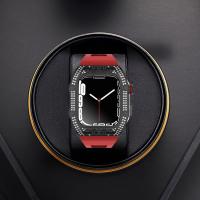 China Anti Scratch Luxury Watch Case Apple Watch Series 7 45mm Carbon Fiber Case for sale