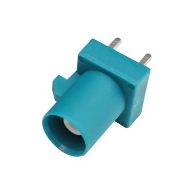 China Z Code RF Cable FAKRA PCB Connector Waterblue Color Straight Plug for sale