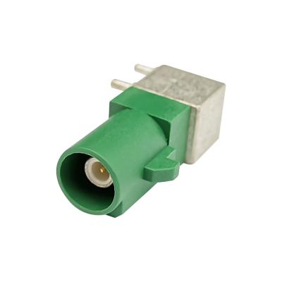 China E Code Green FAKRA Male Connector Right Angle 90 Degree For Car GPS for sale