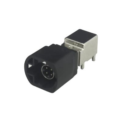 China OEM ODM FAKRA HSD LVDS 4 Pin A Code Black Color Connector For PCB Mount for sale
