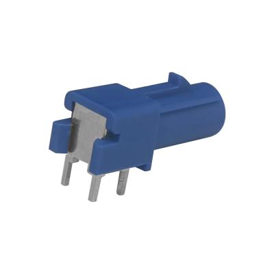 China Blue Color FAKRA PCB Connector Righ Angle Plug For Automotive for sale