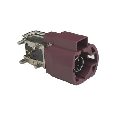 China FAKRA HSD LVDS 4+2Pin Rignt Angle Type Panel Mount Through Hole D Code Plug for sale
