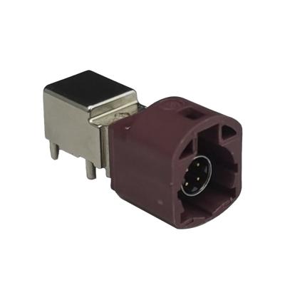 China FAKRA HSD Connector PCB Mount 4pin Rignt Angle Type For Car Radio for sale