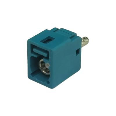 China Single Port FAKRA Z Type Connector WaterBlue 50 Ohm for Automotive for sale