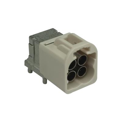 China Quad Mini FAKRA Connector Plug Right Angle Panel Mount Through Hole White B Code for sale
